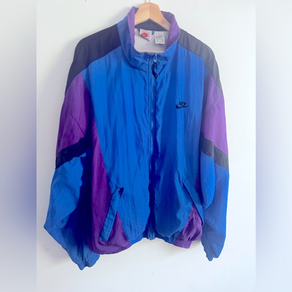 Nike | Jackets & Coats | Vintage Nike Xxl Purple Blue Jacket Rare 9s00s ...